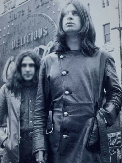 Ozzy Osbourne Black Military Leather Jacket