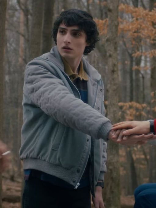 Finn Wolfhard Stranger Things S05 Mike Wheeler Grey Jacket