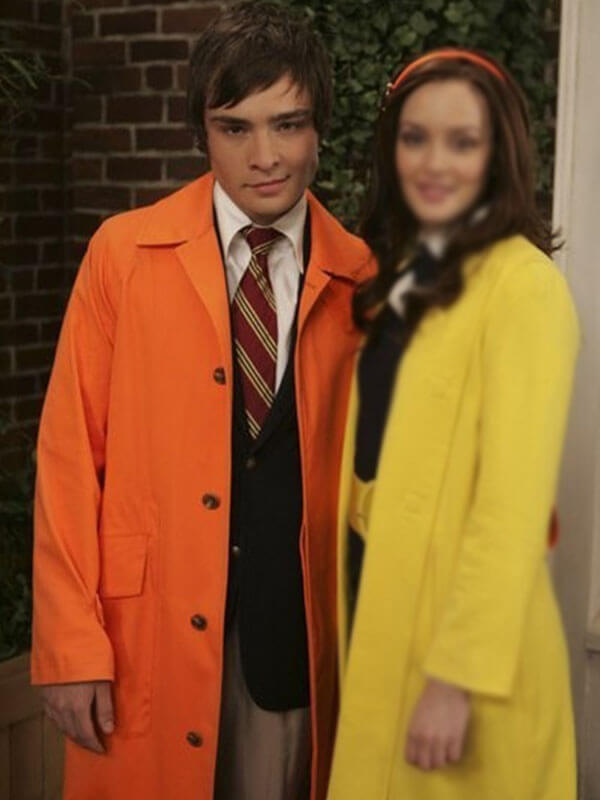 Gossip Girl Chuck Bass Orange Wool Coat
