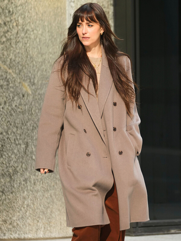 Verity 2026 Dakota Johnson Grey Wool Coat