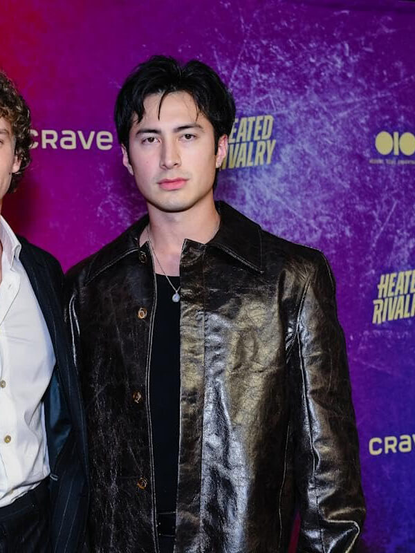 Heated Rivalry 2025 Hudson Williams Brown Leather Jacket