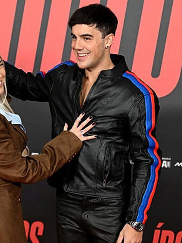 Idolos 2026 Oscar Casas Biker Black Leather Jacket