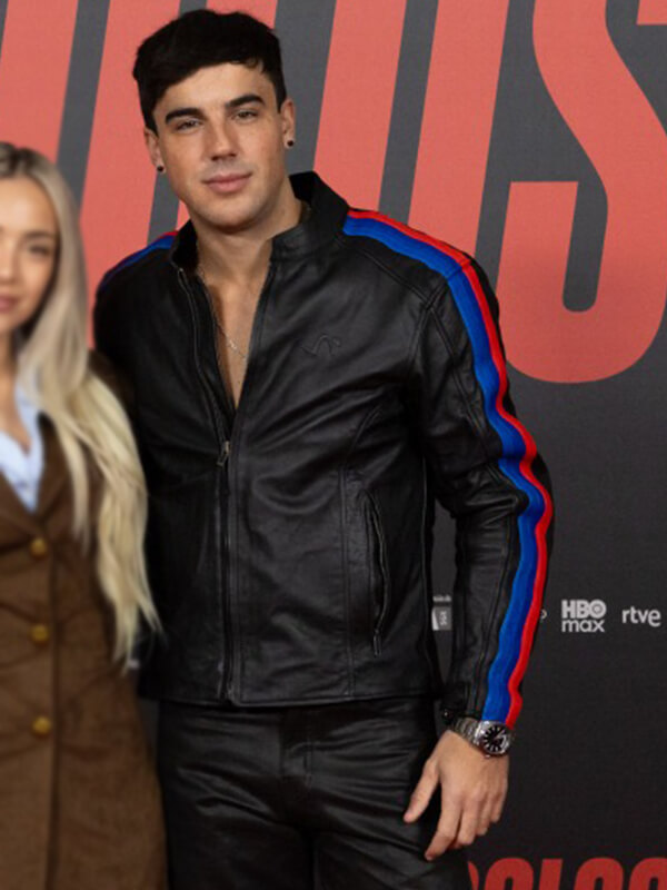 Idolos 2026 Oscar Casas Biker Black Leather Jacket