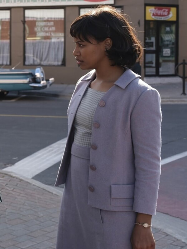 IT: Welcome to Derry 2025 Taylour Paige Purple Wool Coat