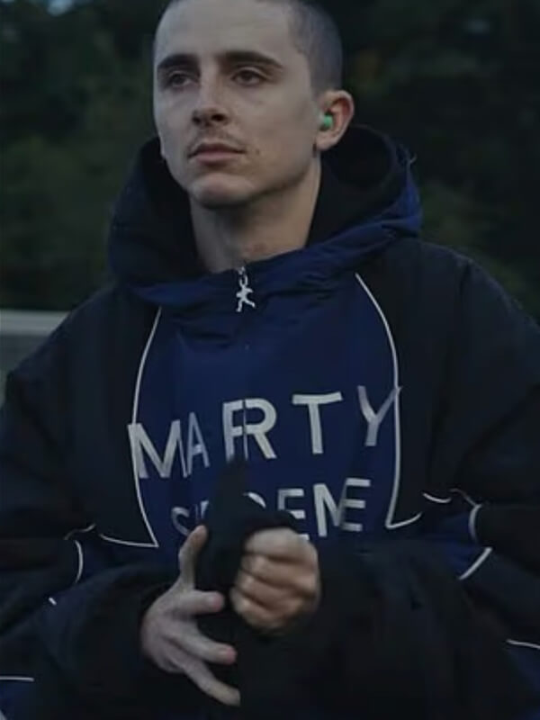 Marty Supreme 2025 Timothée Chalamet Hooded Bomber Jacket