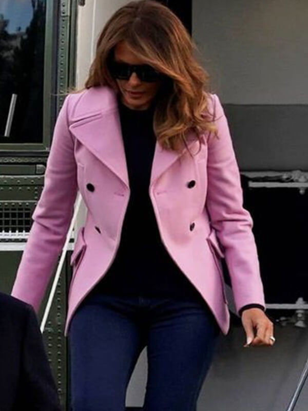 Melania Trump Pink Wool Peacoat