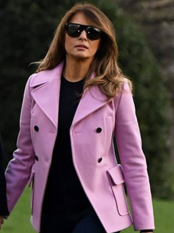 Melania Trump Pink Wool Peacoat
