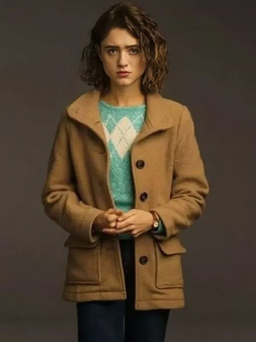 Stranger Things S03 Nancy Wheeler Brown Wool Jacket