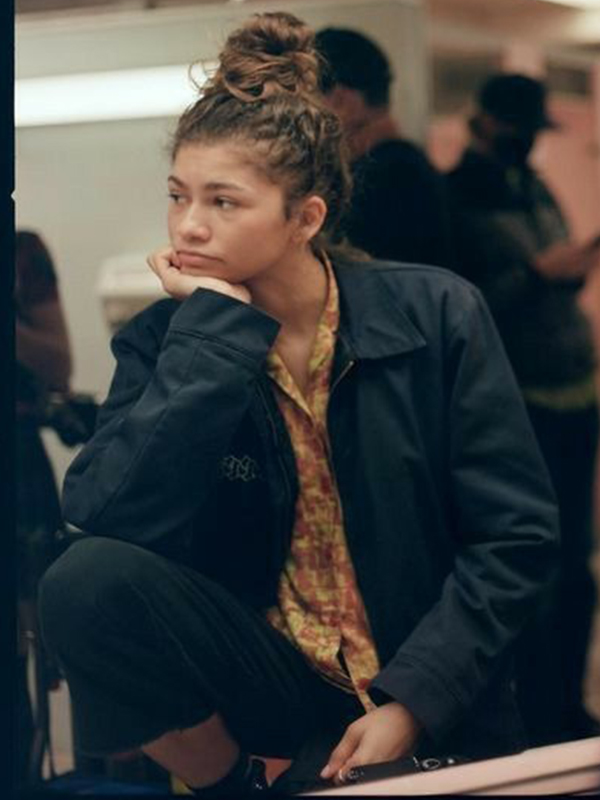 Zendaya Euphoria S02 Black Cotton Jacket