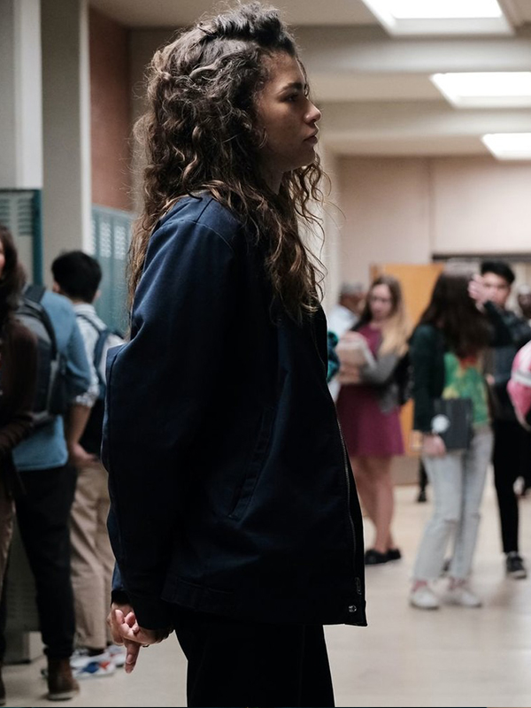 Zendaya Euphoria S02 Black Cotton Jacket