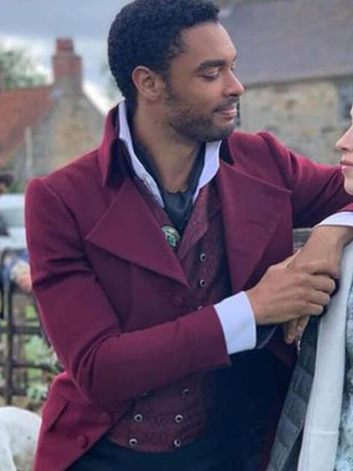 Bridgerton Simon Basset Maroon Velvet Tailcoat