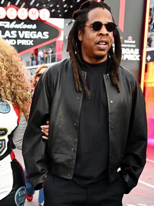 Jay-Z F1 Grand Prix Black Leather Jacket